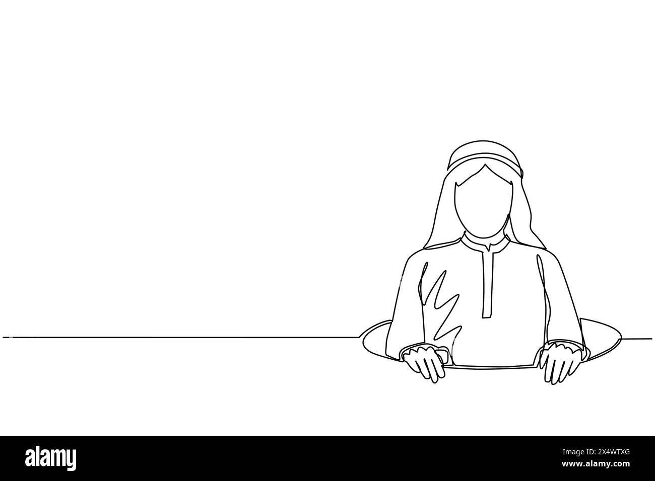 Single one line drawing Arabian businessman trying to get out of from ...