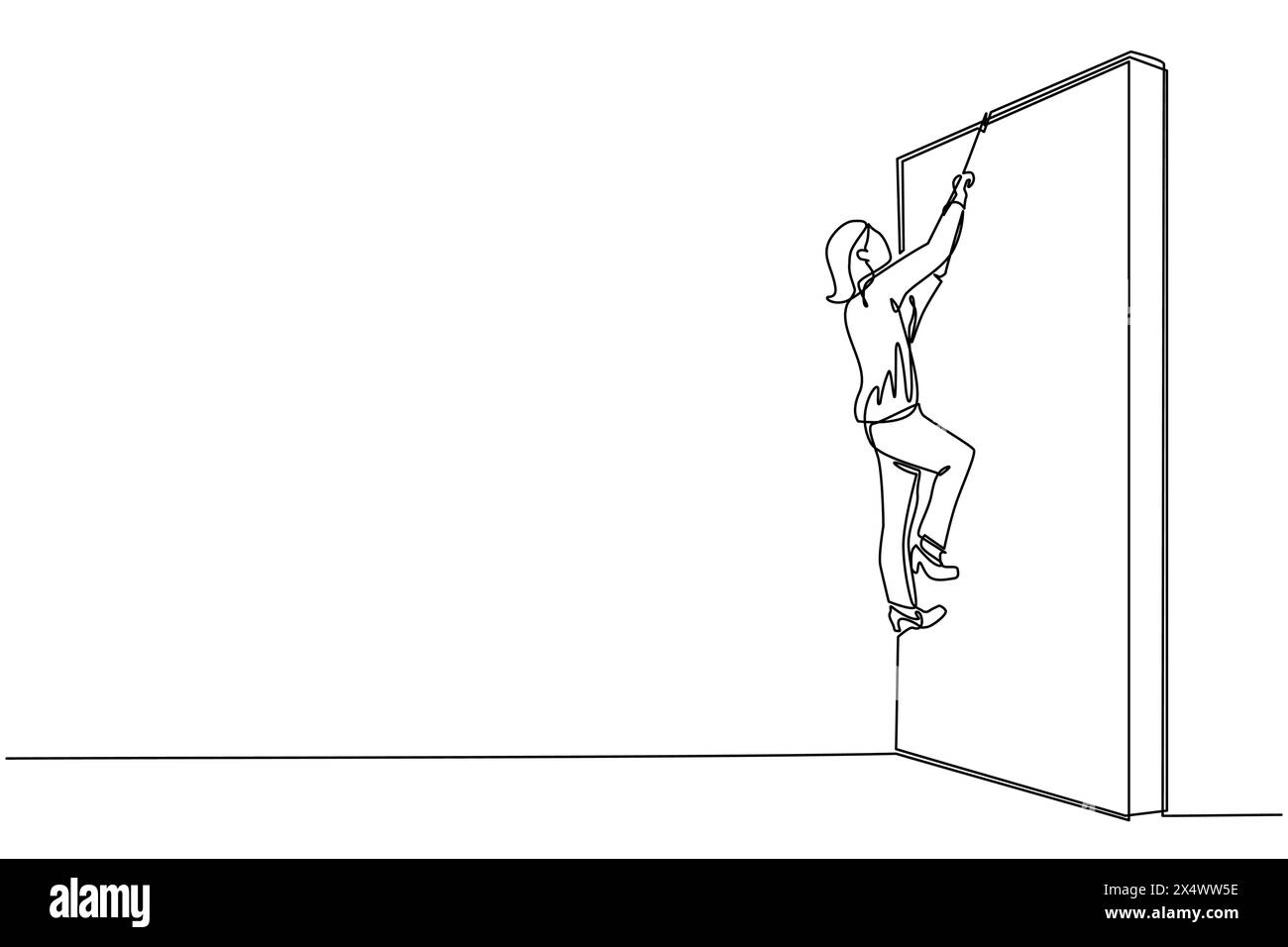 Single one line drawing business determination concept with ...