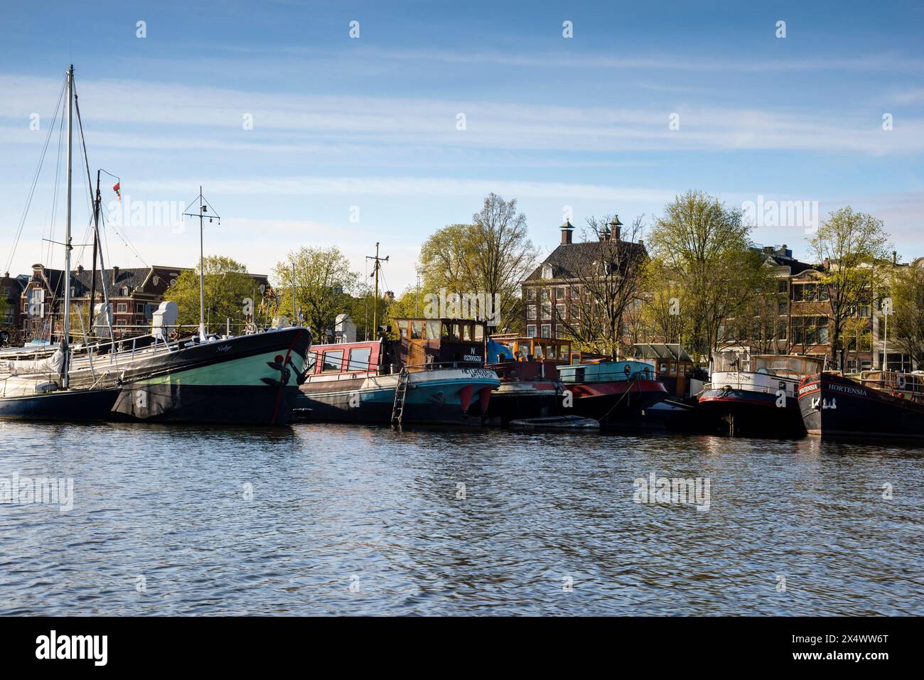 House boats dock in Amsterdam, Netherlands Stock Photo - Alamy