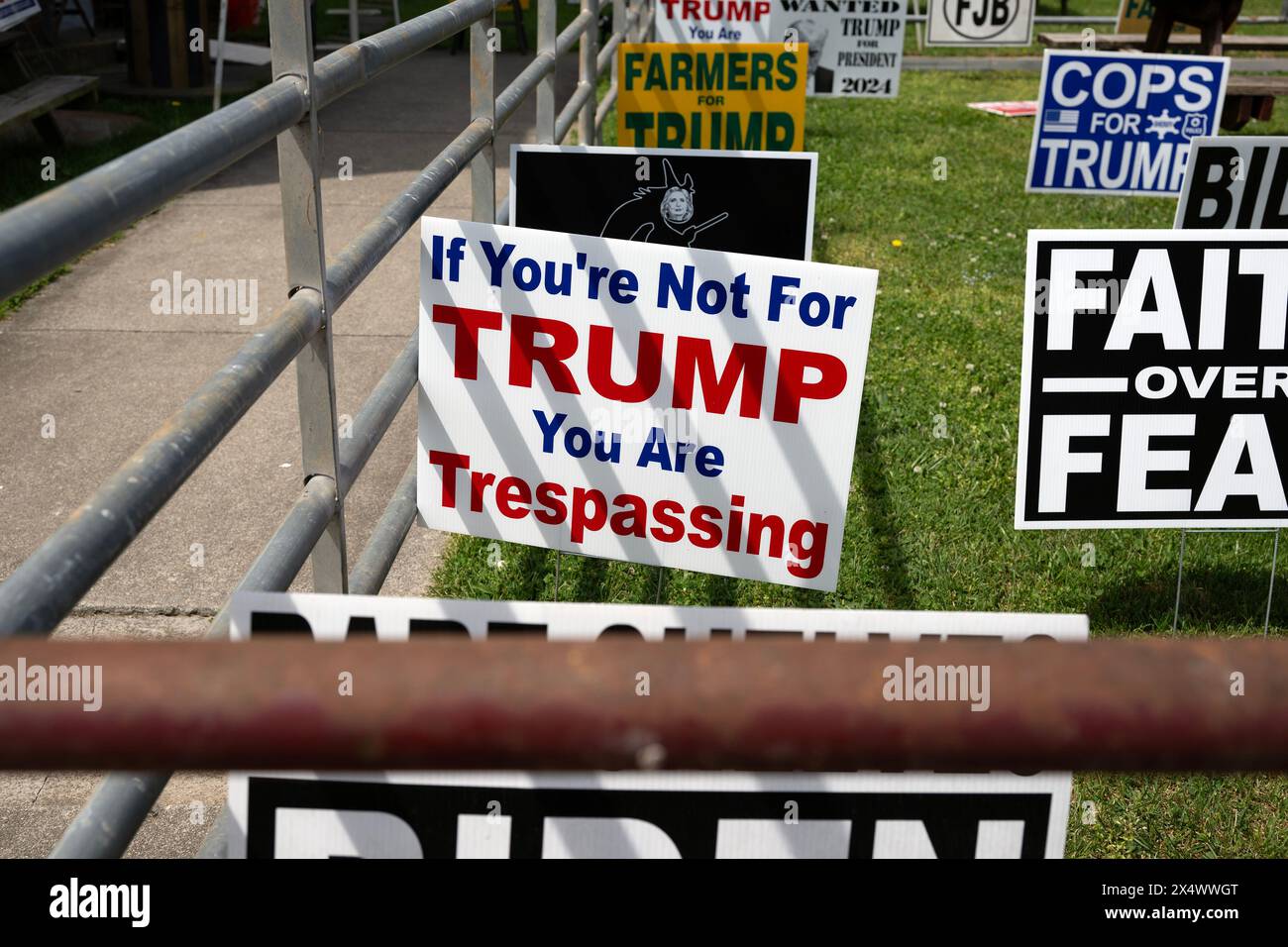 Boones Mill, Virginia, USA. 3rd May, 2024. Trump Town, a two-story shop ...