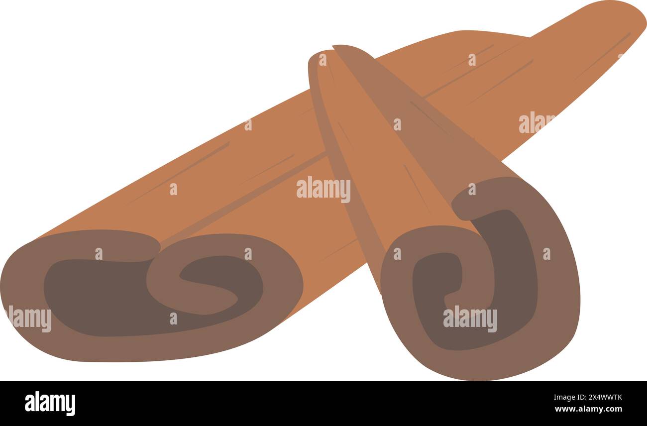 Vector cinnamon illustration isolated in cartoon style. Herbs and ...