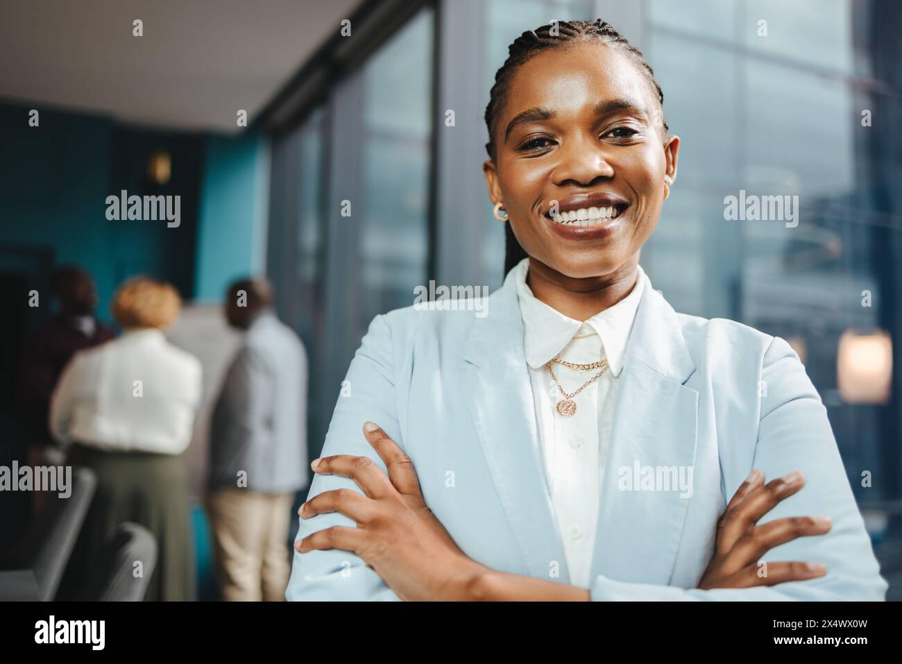 Woman crossed arms hi-res stock photography and images - Alamy