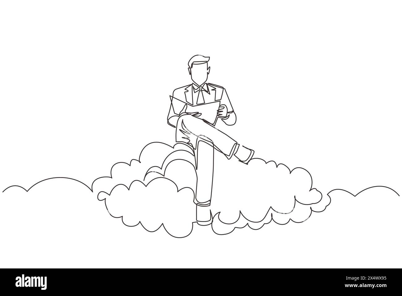 Man relaxing and reading a newspaper Stock Vector Images - Alamy