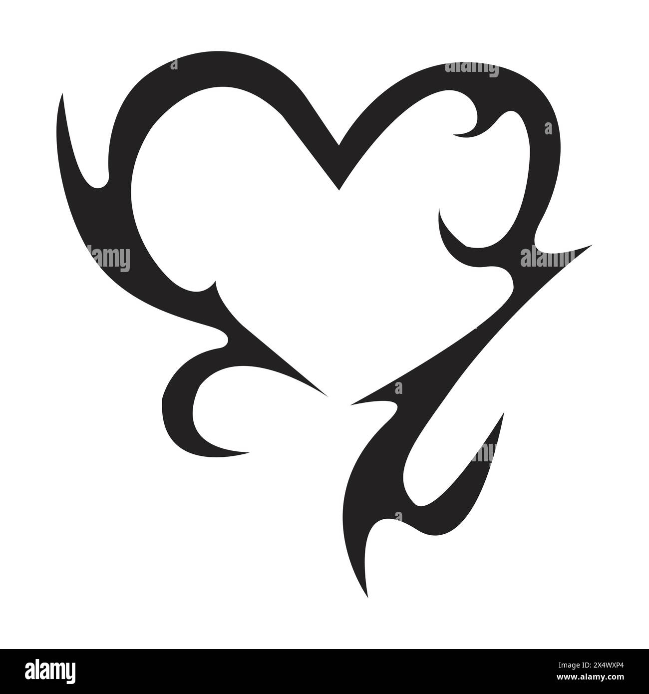 Neo tribal heart y2k aesthetic tattoo gothic cover, fire or wings ...
