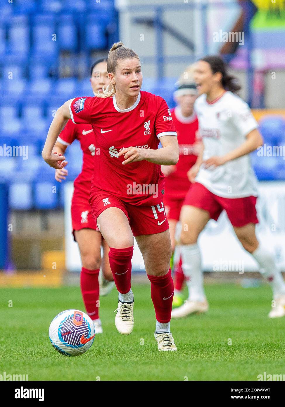 Prenton Park Stadium, England 5th May 2024: Marie Hobinger (14 ...