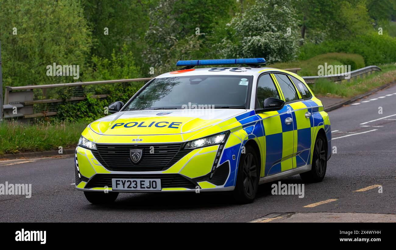 Milton Keynes,UK - May 3nd 2024: Thames Valley Police driving a Peugeot ...