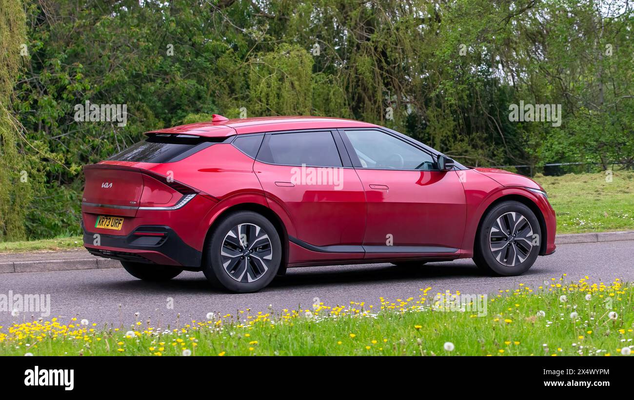 Milton Keynes,UK - May 3nd 2024: 2023 red Kia EV6 gt line electric car ...