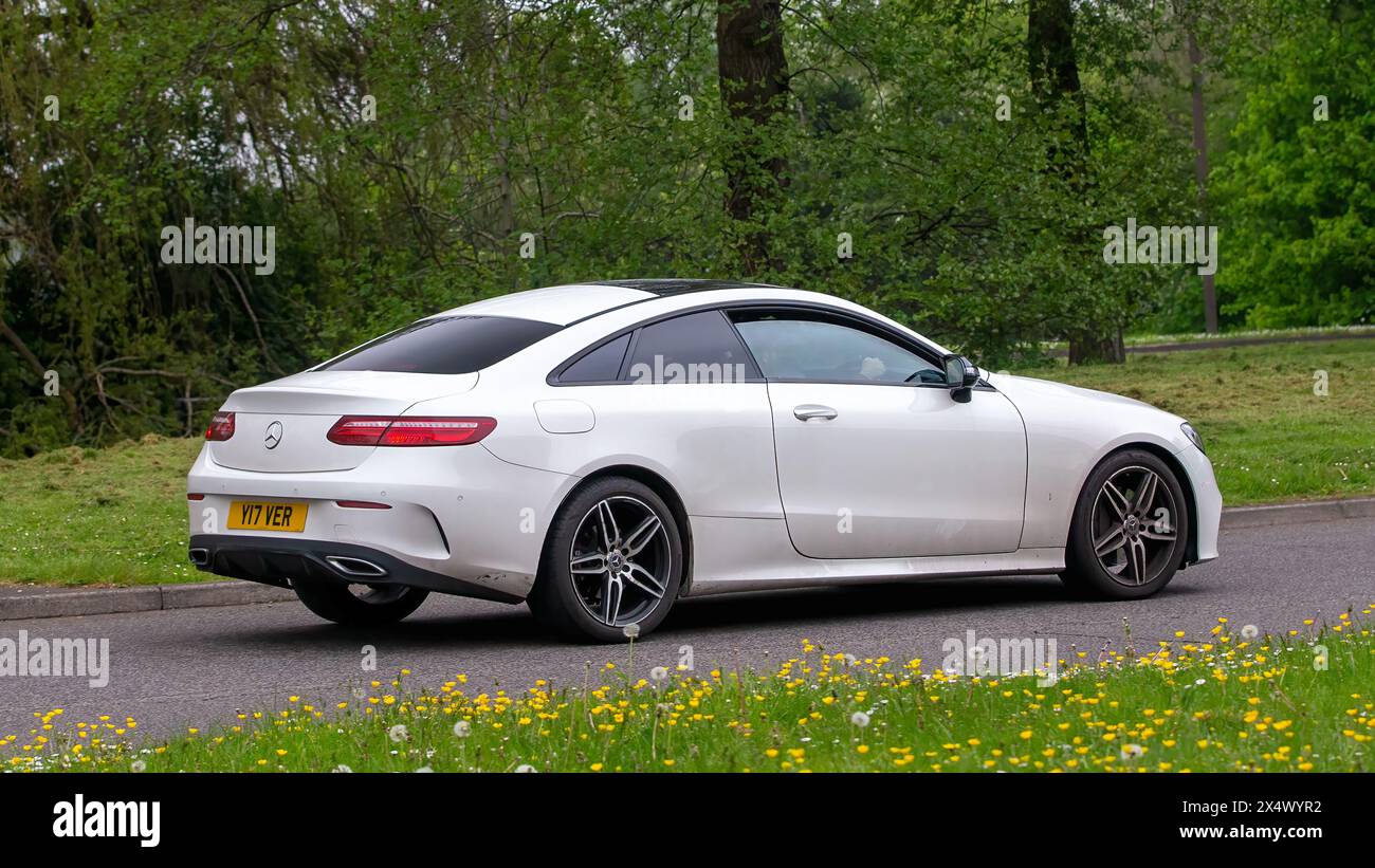 Milton Keynes,UK - May 3nd 2024: 2017 white diesel engine MERCEDES-BENZ ...