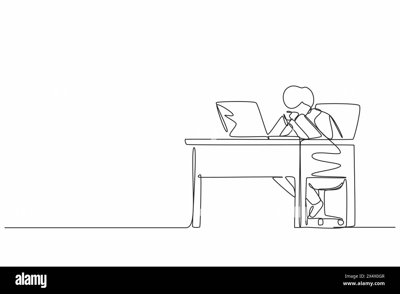 Pensive businessman work on Black and White Stock Photos & Images - Alamy