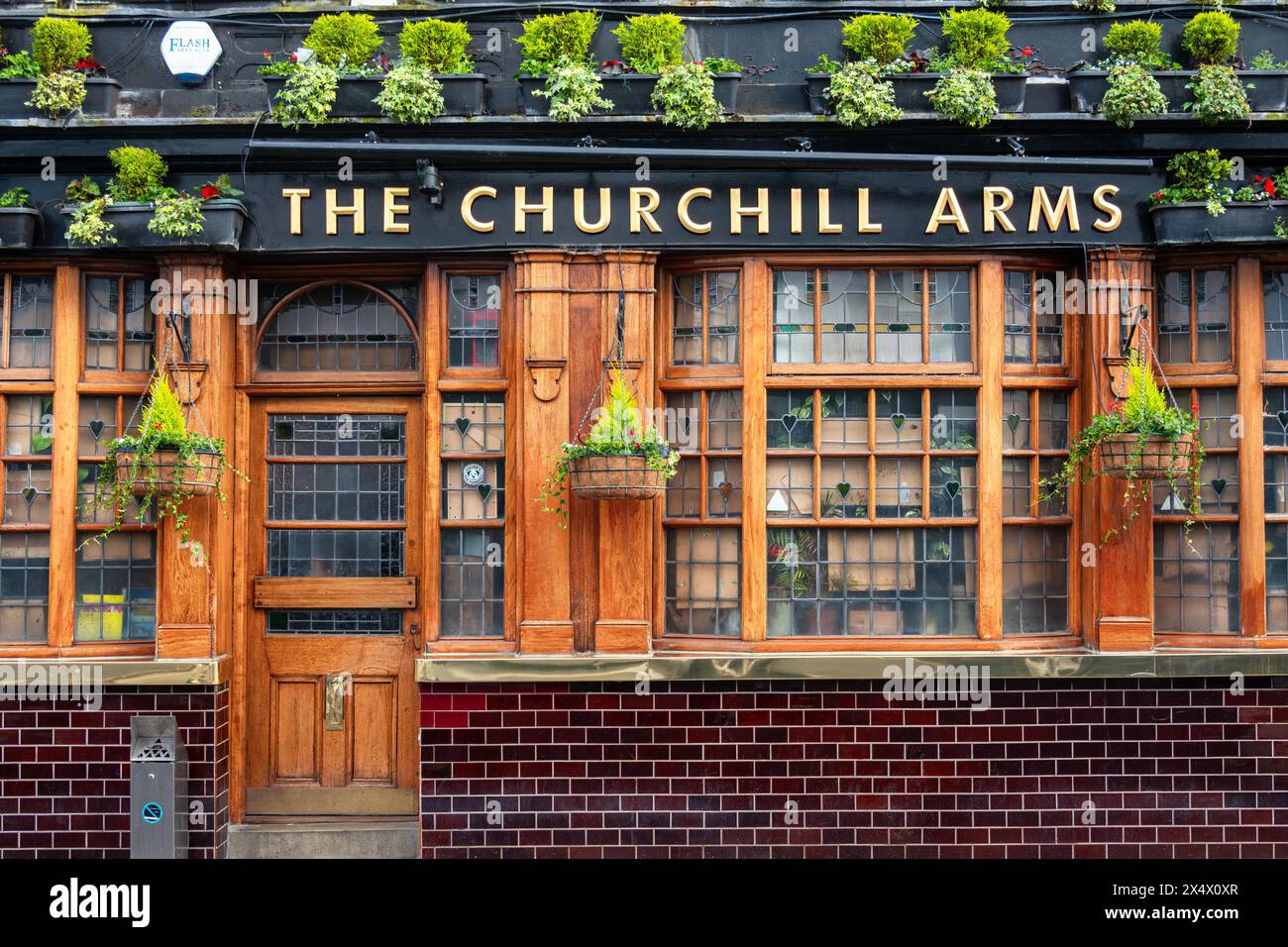 London, United Kingdom - April 29, 2024: The Churchill Arms is a public ...