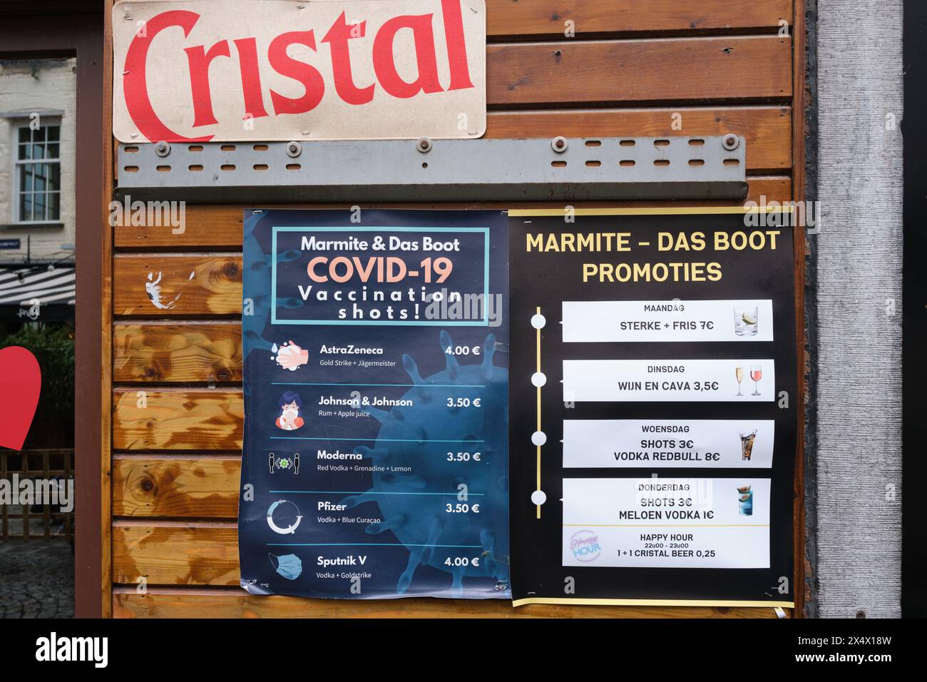 Covid 19 vaccination cocktail shots at the Marmite & Das Boot bar in ...