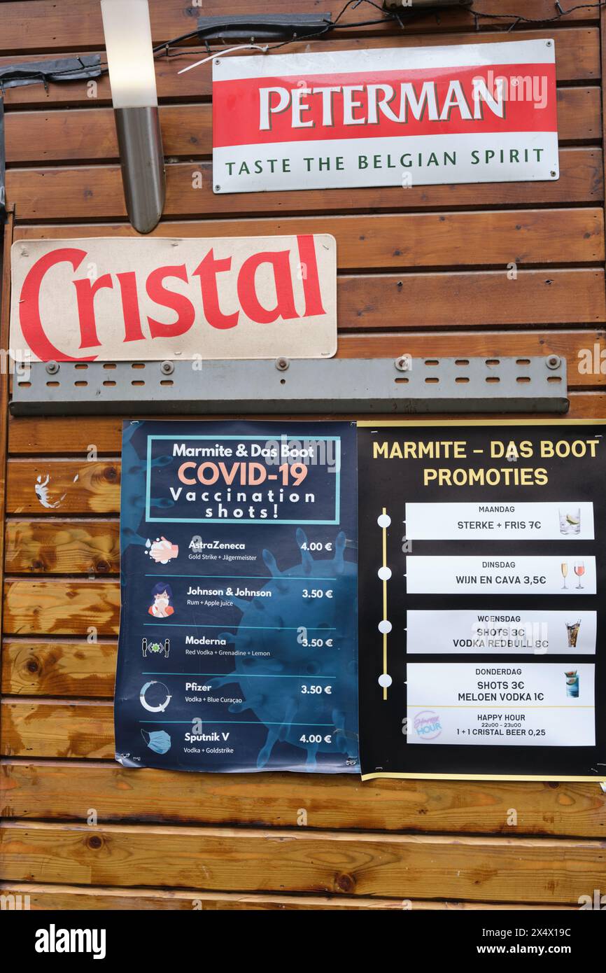 Covid 19 vaccination cocktail shots at the Marmite & Das Boot bar in ...