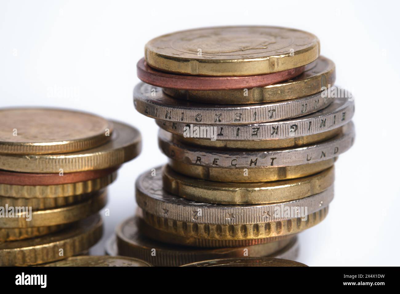Stack of Euro coins money Stock Photo - Alamy