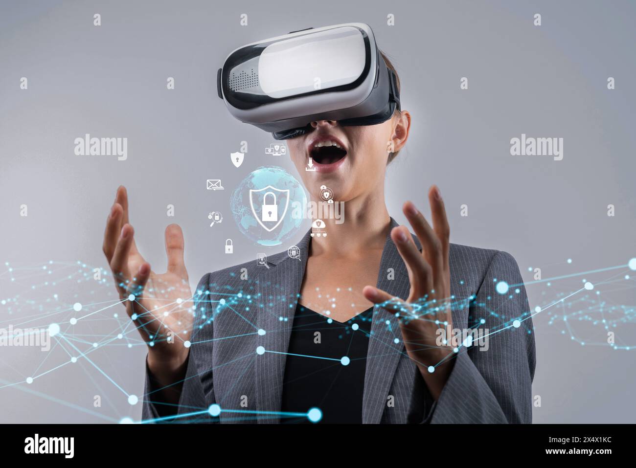 Business person explore the core of cyber security. Delve into cyber ...