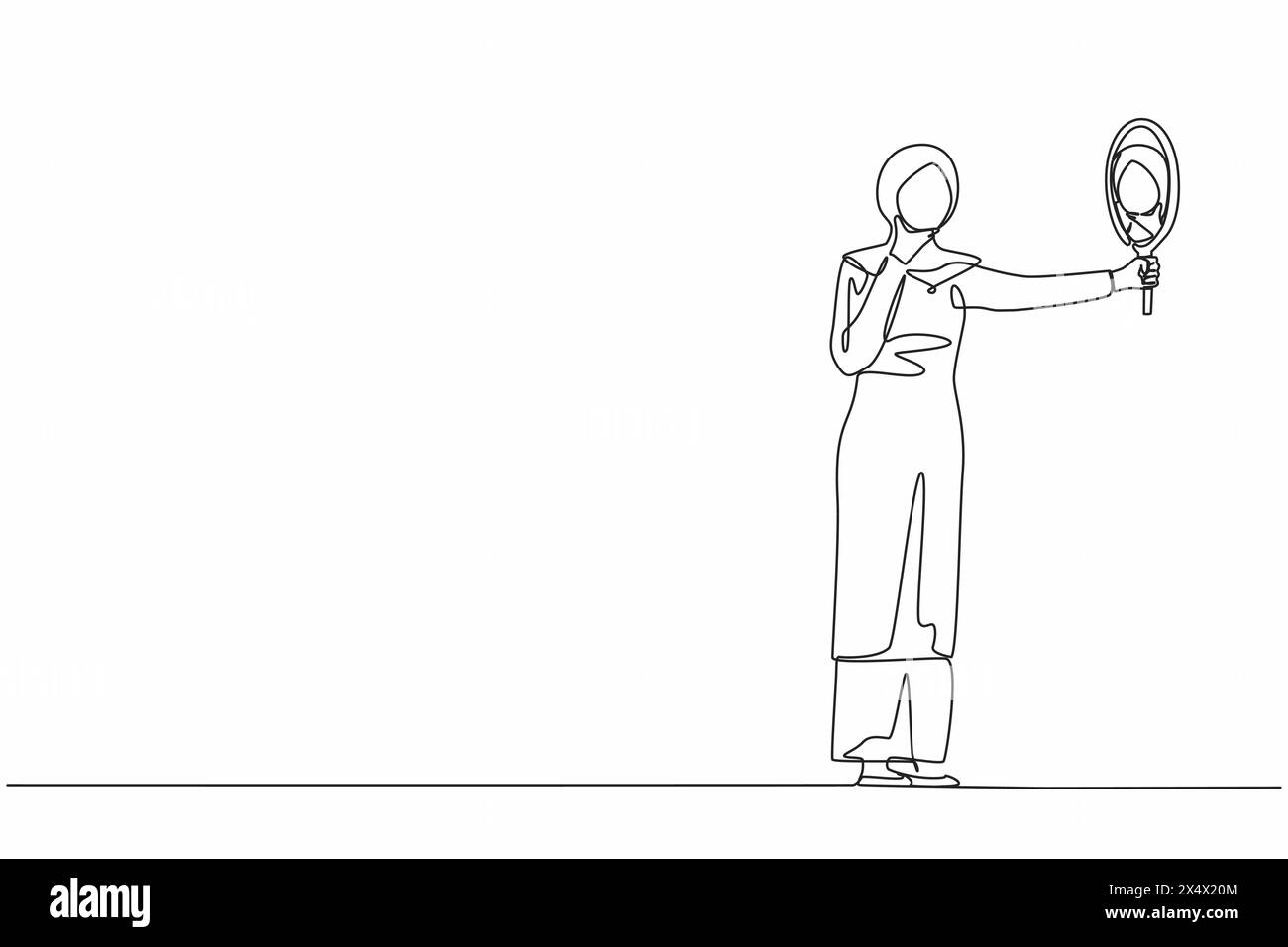 Holding Mirror Figure Drawing Portrait Of Woman Holding Mirror And