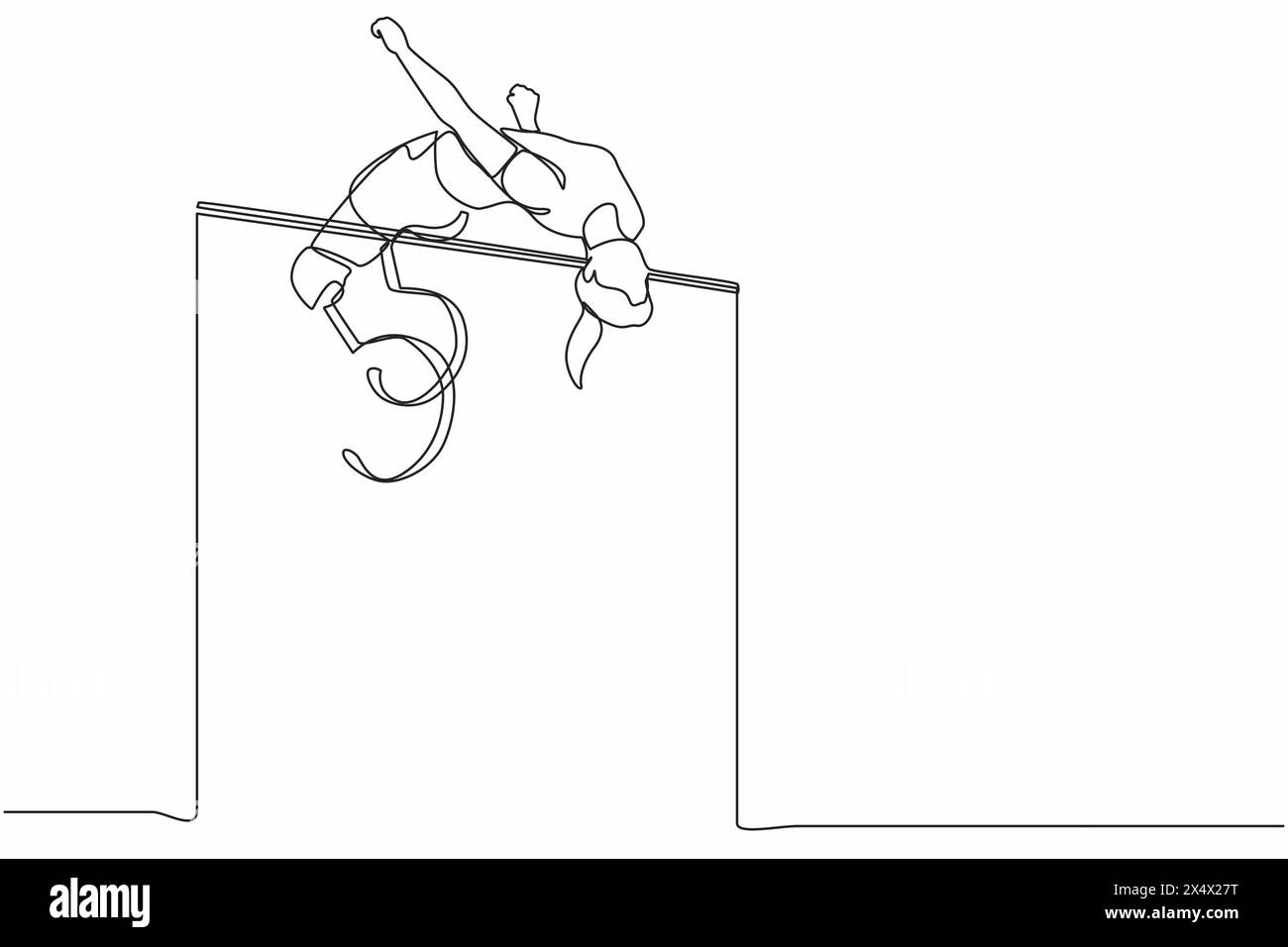 Single continuous line drawing disabled woman doing exercise and become ...