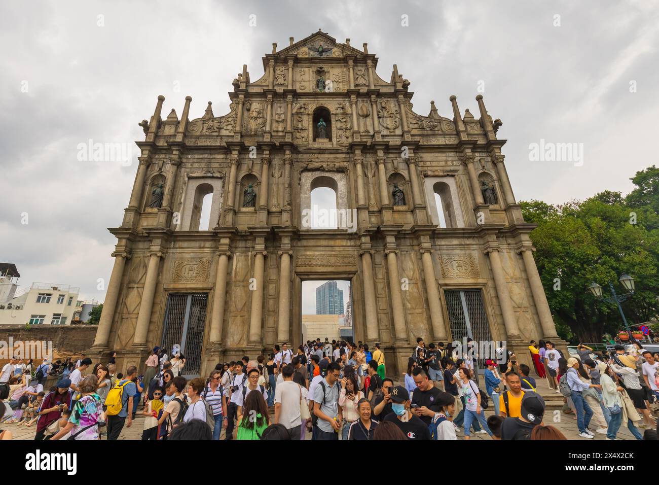 Macao - 12 April, 2024: Ruins of St. Paul's Church Popular tourist ...