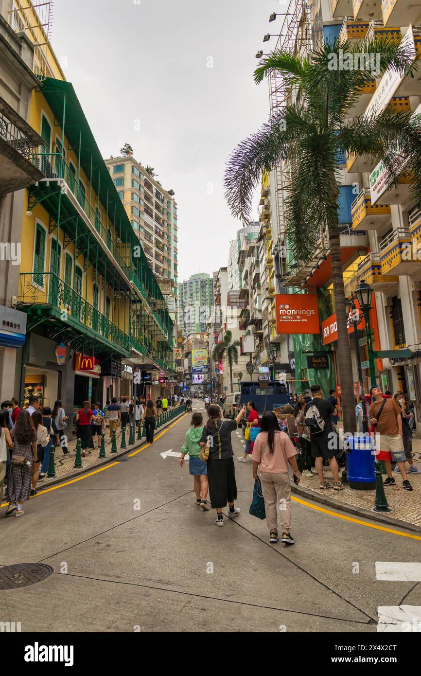 Macao - 12 April, 2024: On the way to Ruins of St. Paul's Church ...