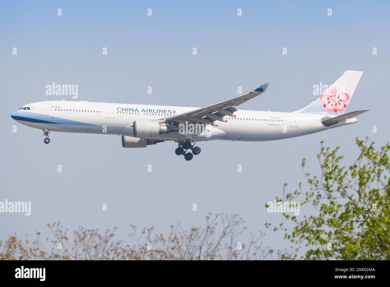 Boeing A 330 from China Airliners at Shanghai Hongqiao Airport in China ...