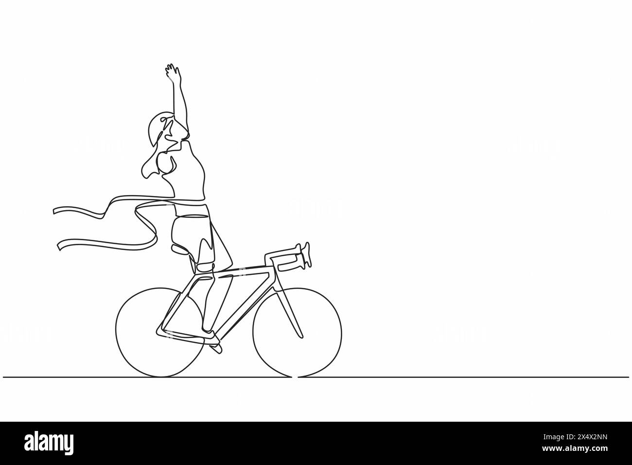 Single one line drawing disability games female disabled athlete or ...