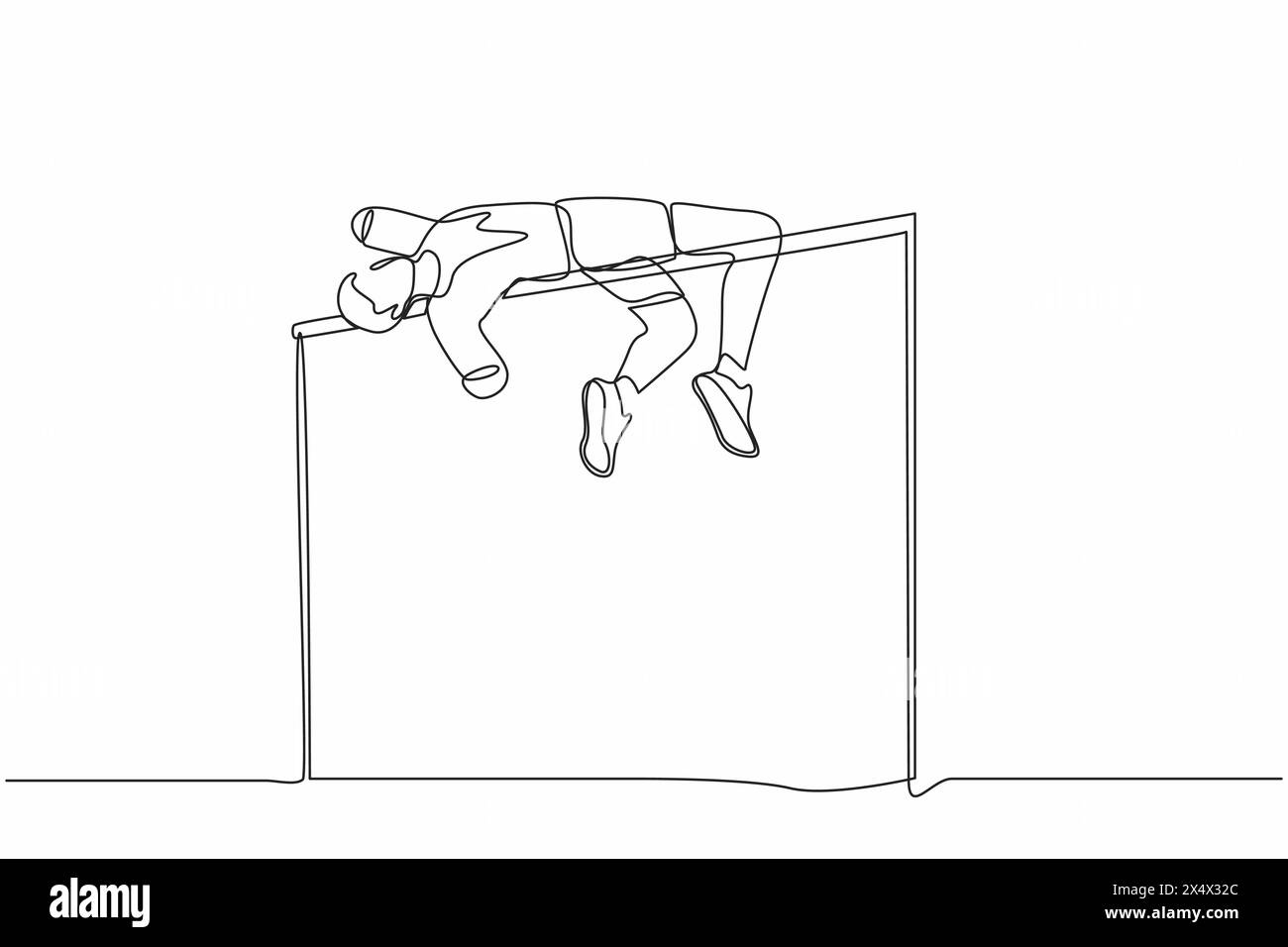 Continuous one line drawing disabled man doing exercise and become ...