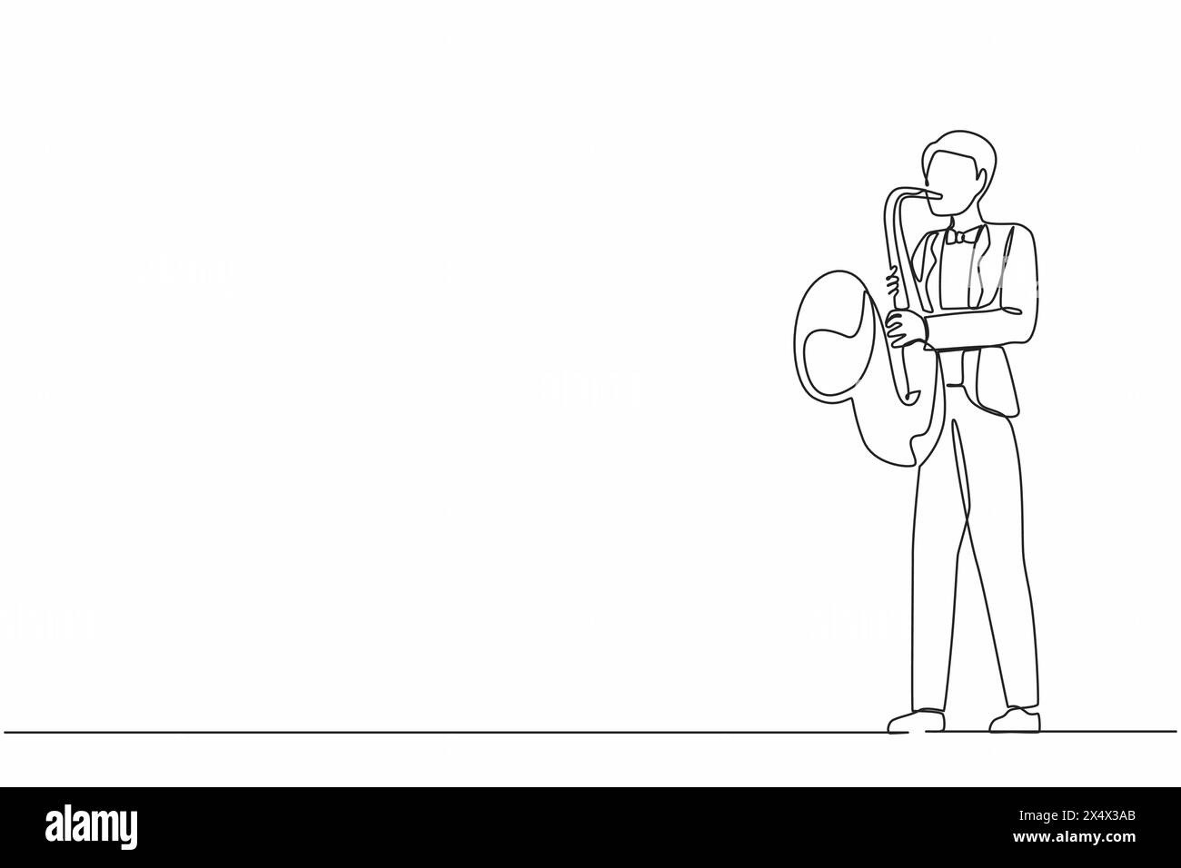 Sax player line drawing Black and White Stock Photos & Images - Alamy