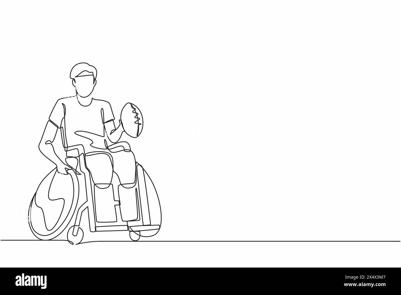 Single continuous line drawing American football player recovering from ...