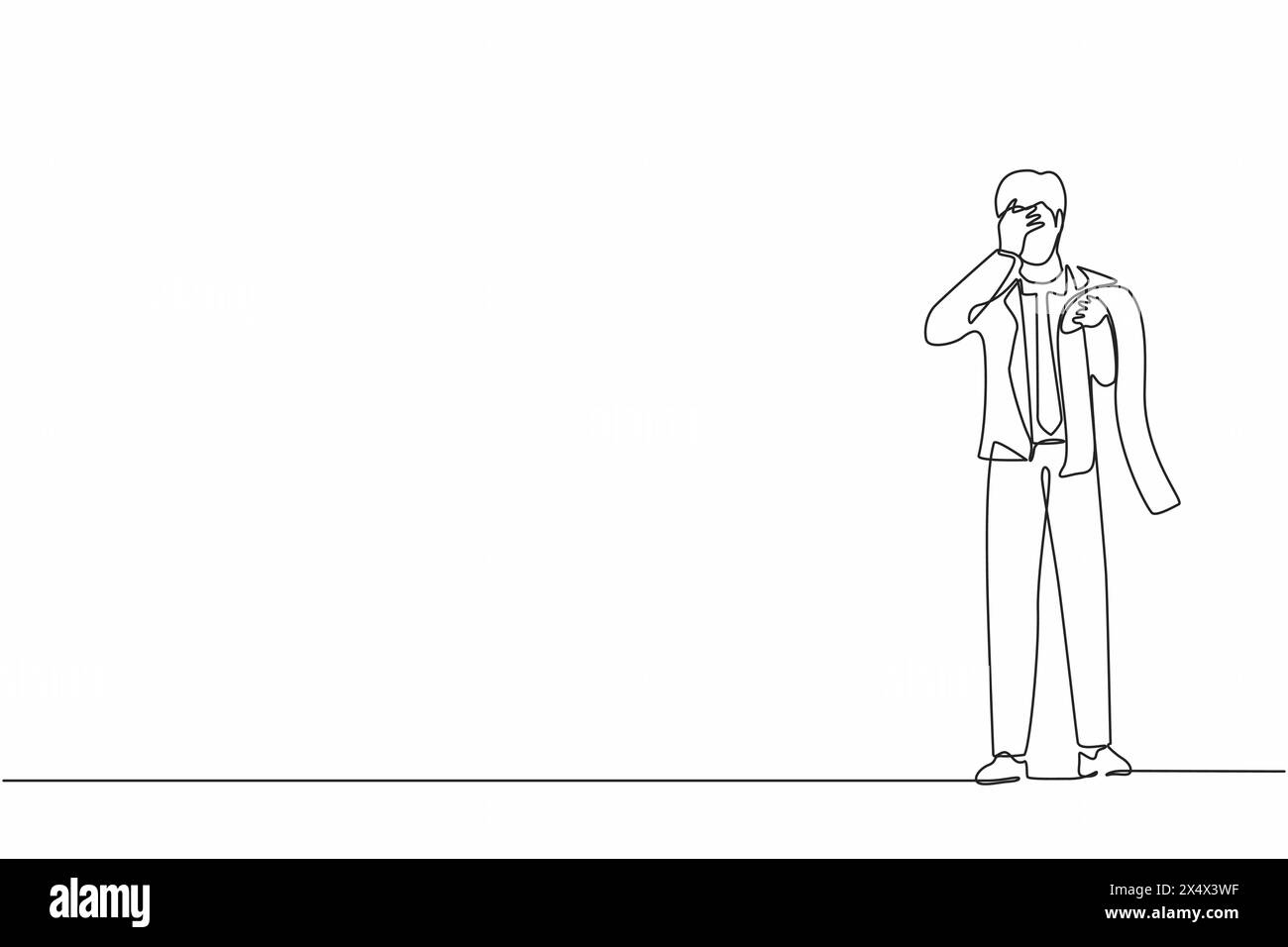 Single continuous line drawing financial problems and bankruptcy ...