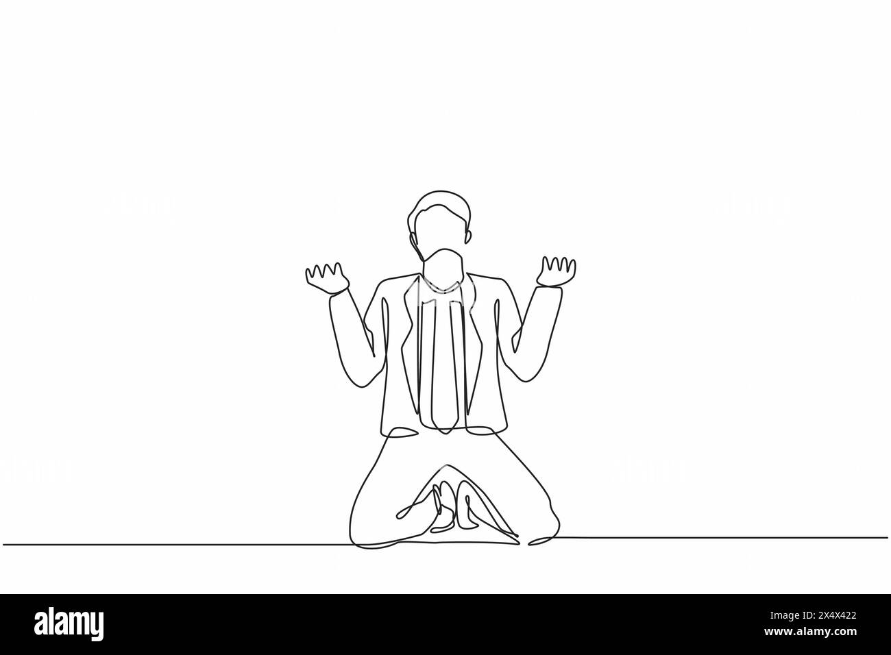 Continuous one line drawing businessman despair suffer grief. Male ...