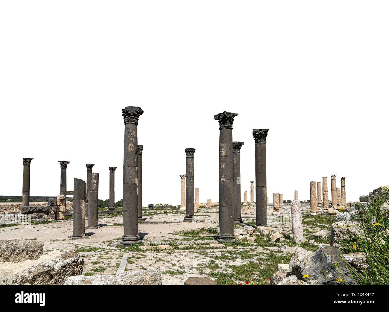 Roman ruins at Umm Qais (Umm Qays)--is a town in northern Jordan near ...