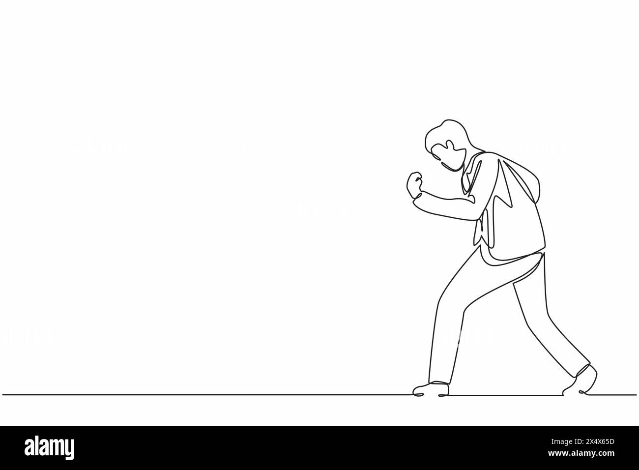 Continuous one line drawing happy businessman bow and do the gesture ...