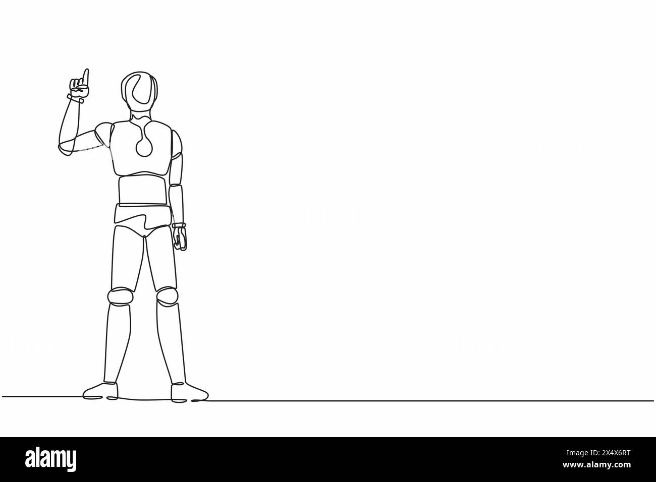 Single continuous line drawing robot finger index up gesture. Emotion ...