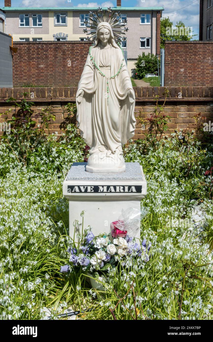 A statue of Mary, mother of Jesus entitled 'Ava Maria' or 'Hail Mary ...