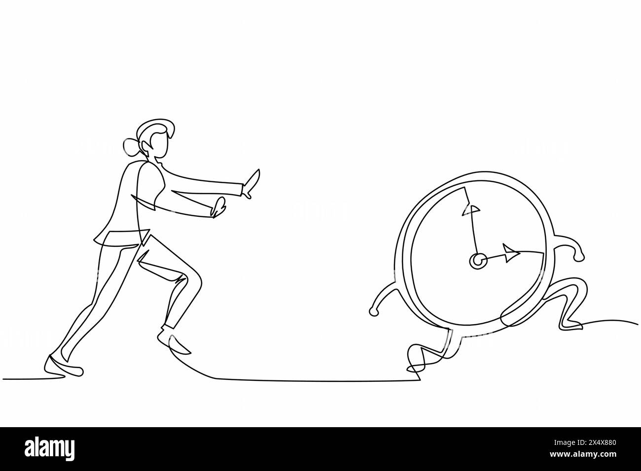 Woman and clock retro Black and White Stock Photos & Images - Alamy