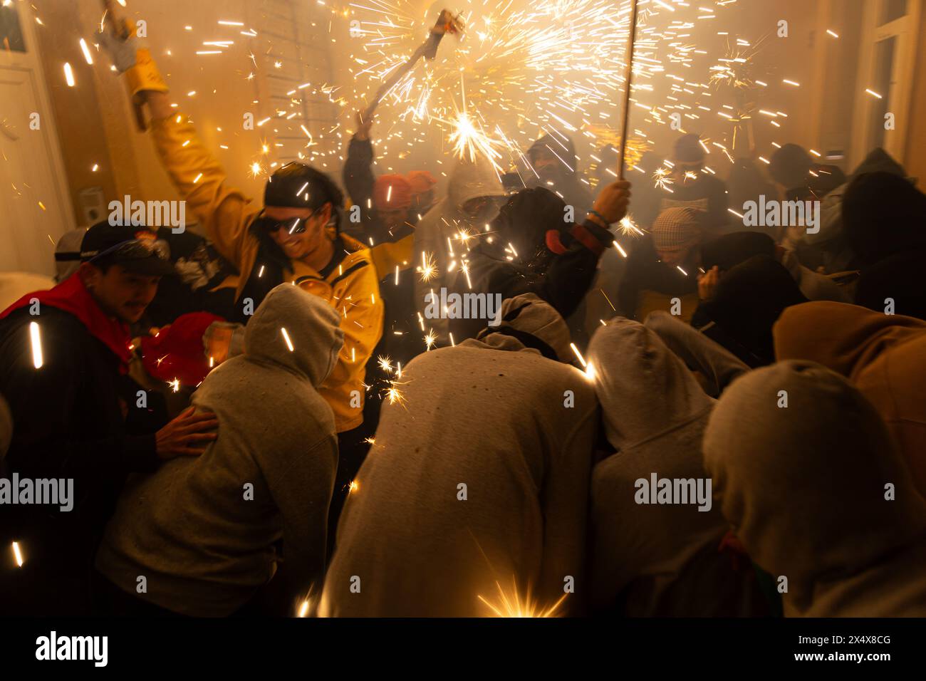 The Correfocs (lit. Fire Runner) parade. During these joyful events ...
