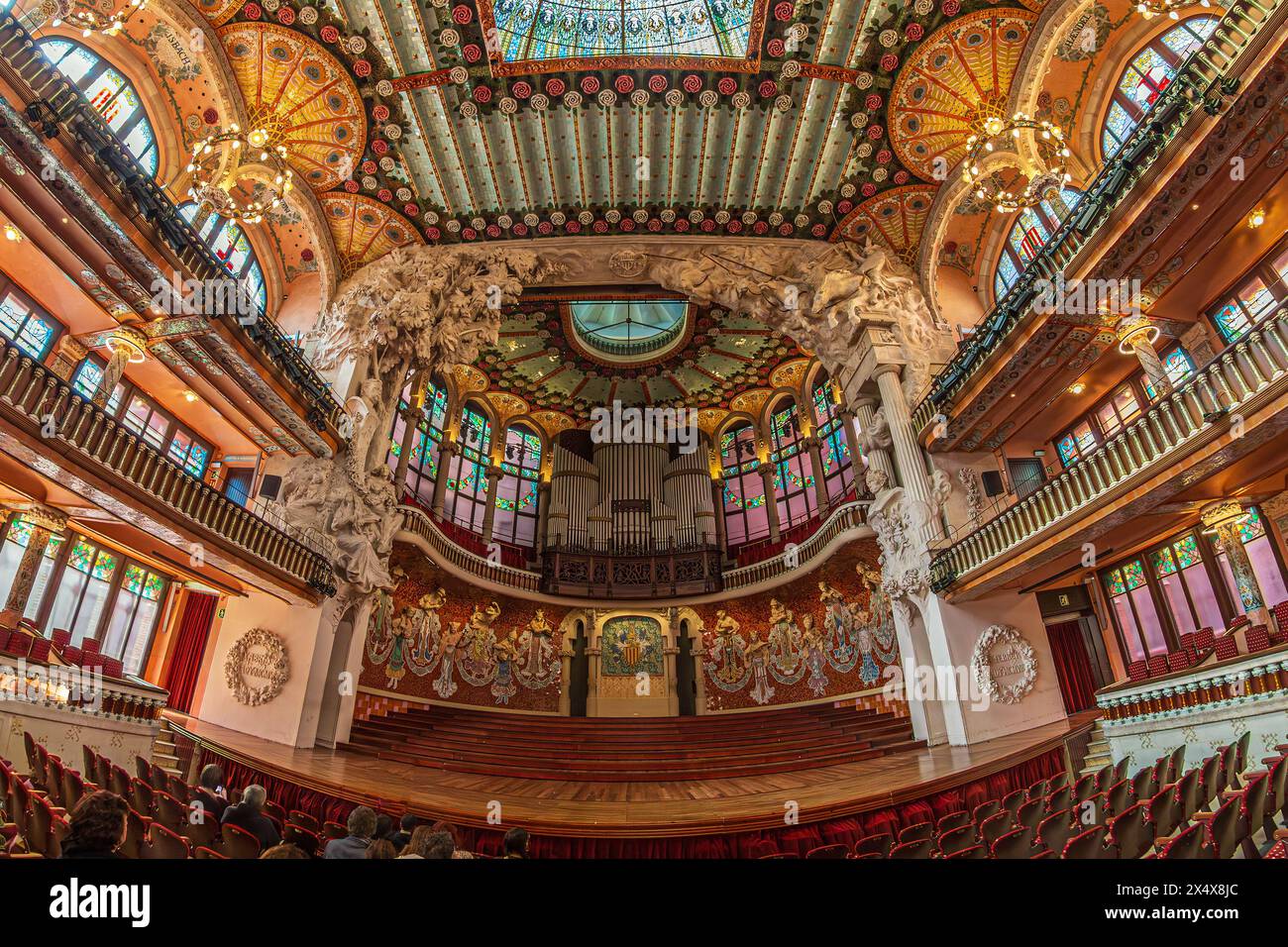 BARCELONA, CATALONIA, SPAIN - APRIL 14, 2024: Interior of Palace of ...