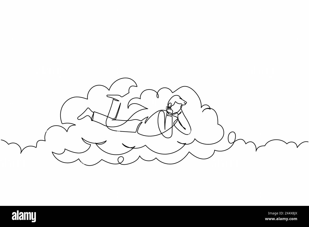 Continuous line drawing lying down hi-res stock photography and images ...