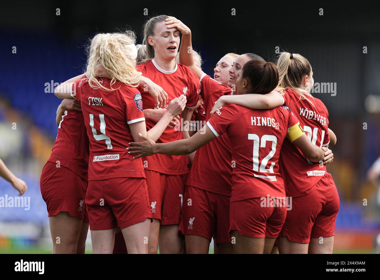 Prenton Park Tranmere on May 5th 2024. Liverpool FC v Manchester United FC Barclays Womens Super ...