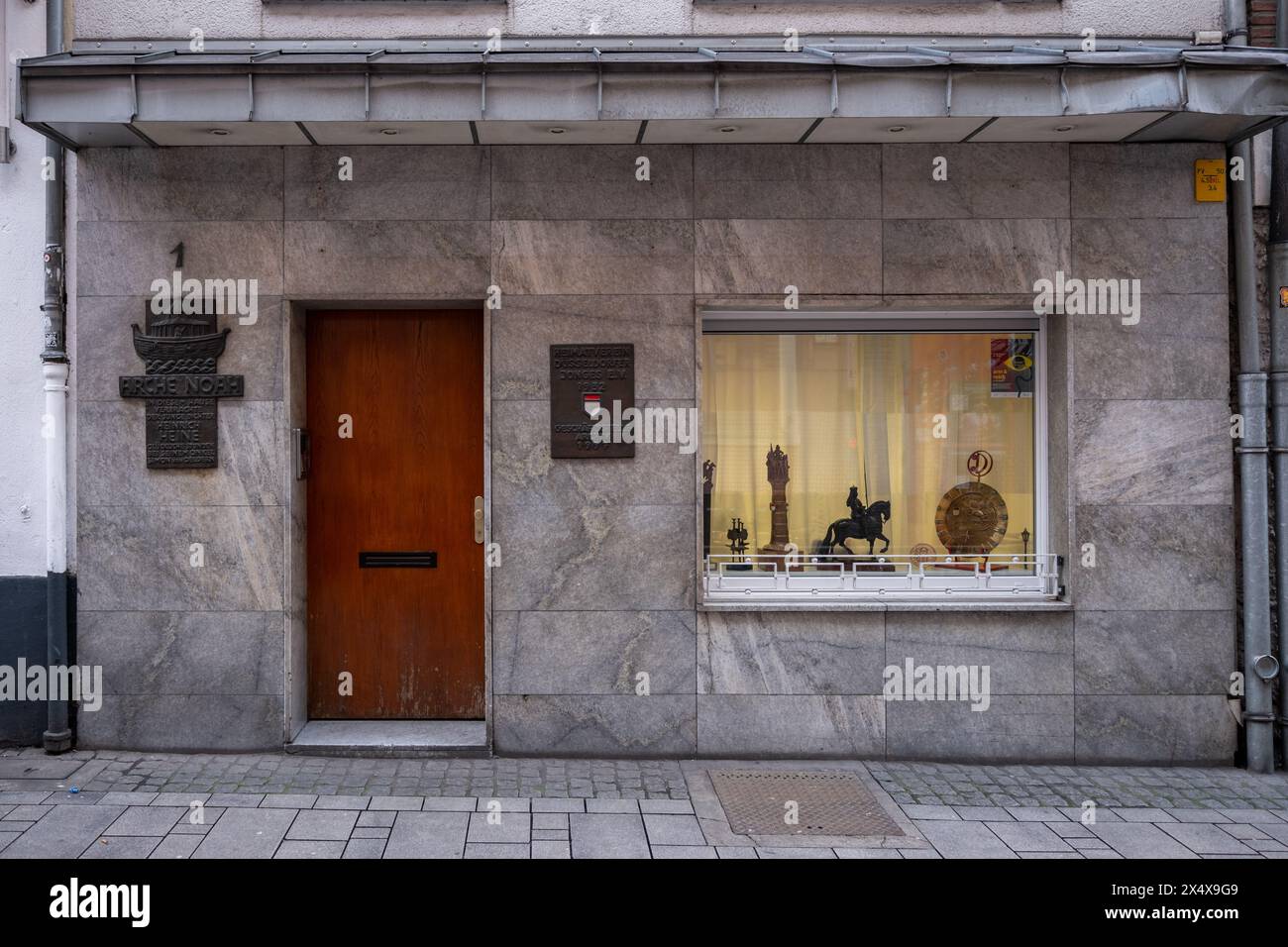 Facade of Heinrich Heine's house in Düsseldorf, Germany, featuring a ...