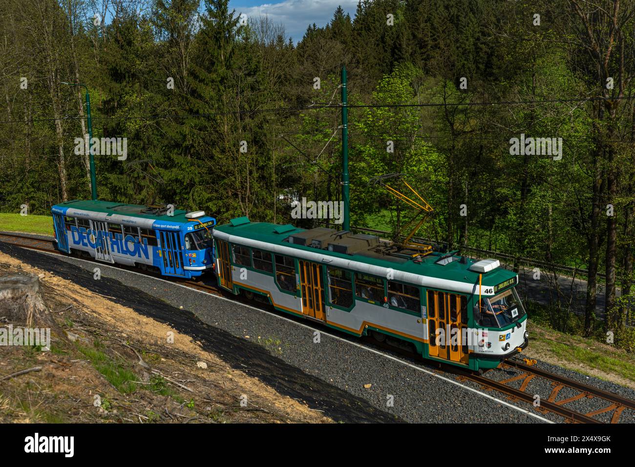 New tram track after big reconstruction between Liberec and Jablonec CZ ...