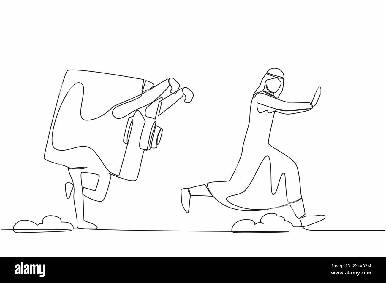 Man chased silhouette hi-res stock photography and images - Alamy