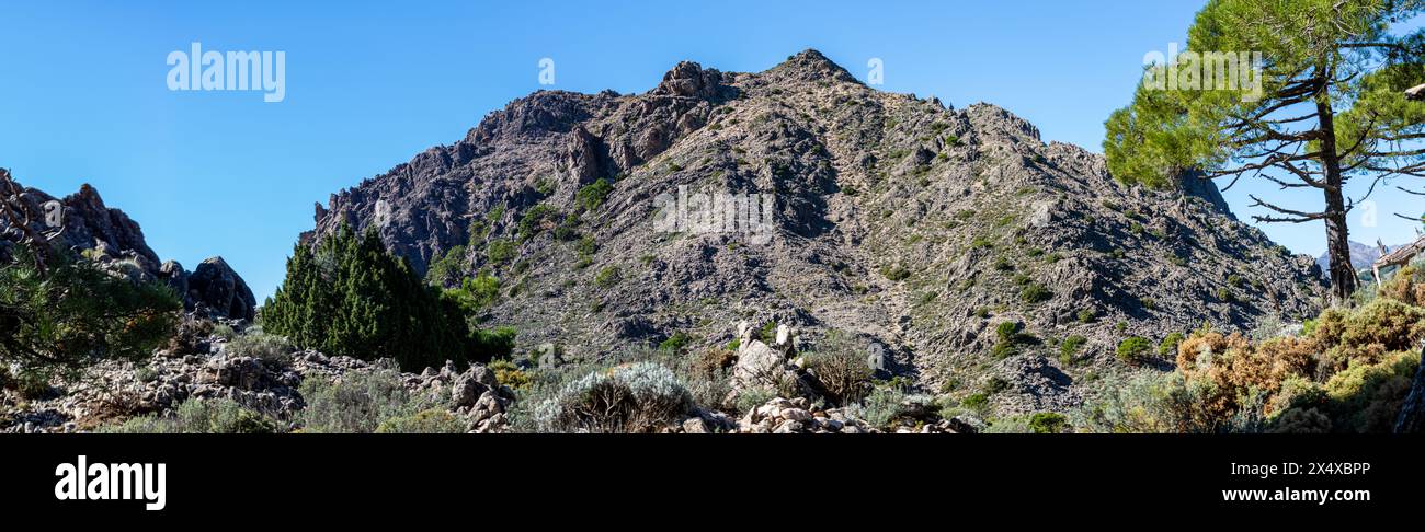 Hiking trail to Lucero peak, Natural Mountains park of Tejeda, Almijara ...
