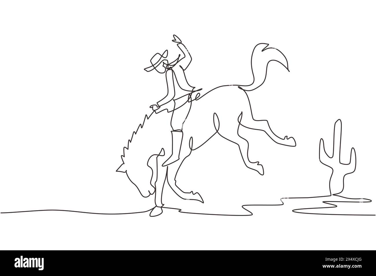 Cowboy horse lasso drawing hi-res stock photography and images - Alamy