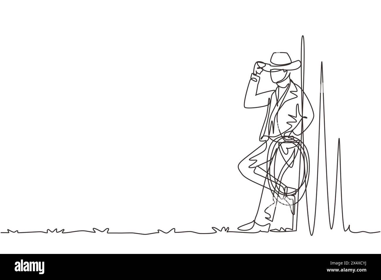 Cowboy horse lasso drawing hi-res stock photography and images - Alamy