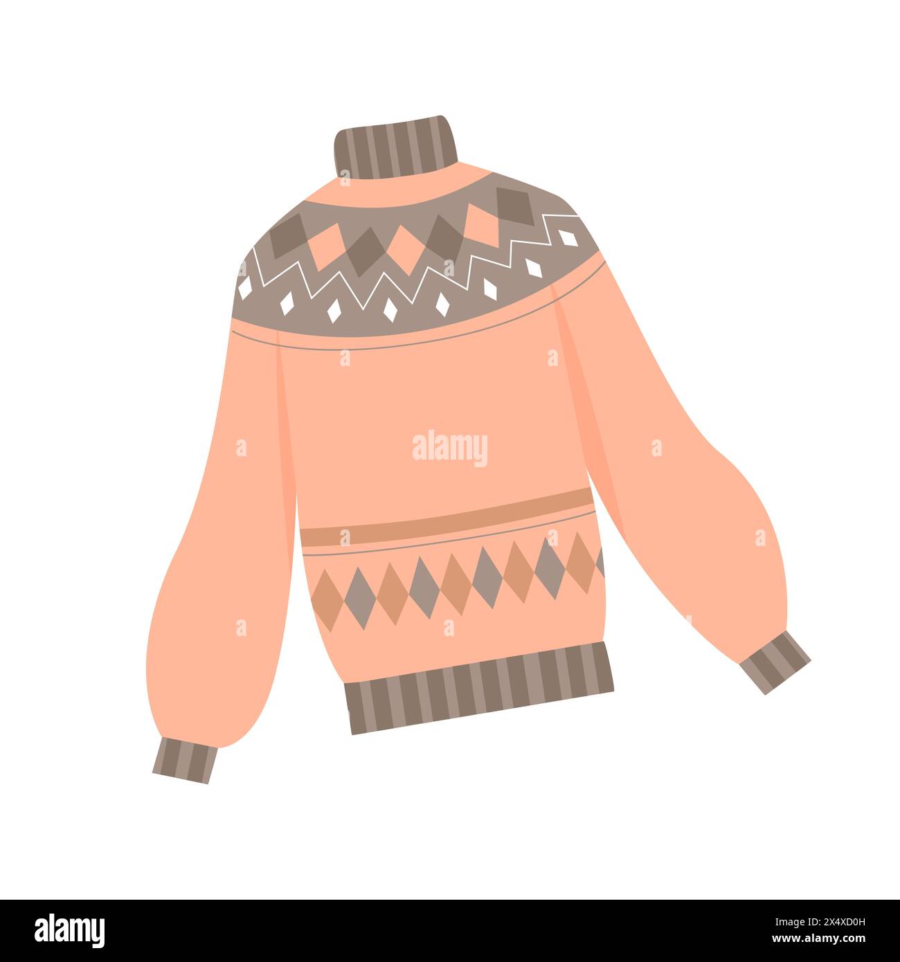 Handmade knitted sweater, cute woolen seasonal clothes with ornament ...