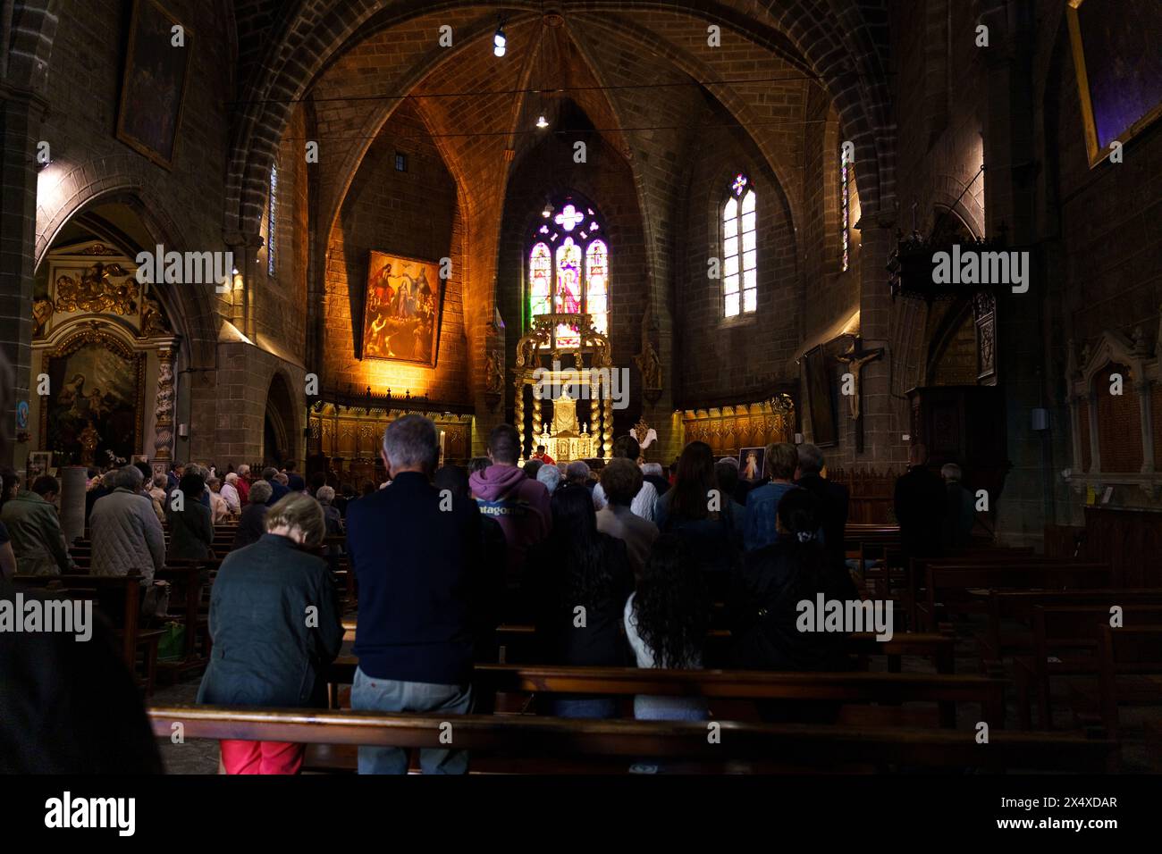 With church members standing in front of the building hi-res stock ...