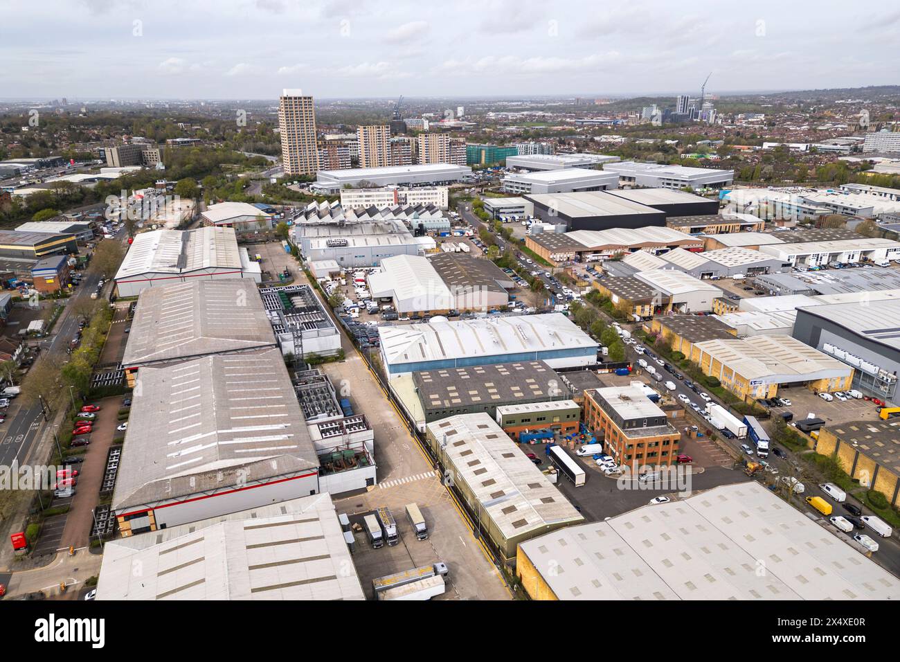 Industrial estate land development aerial hi-res stock photography and images - Alamy