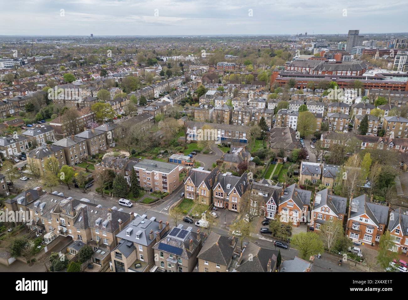 General aerial view of residential area of Ealing (W5) near Ealing ...