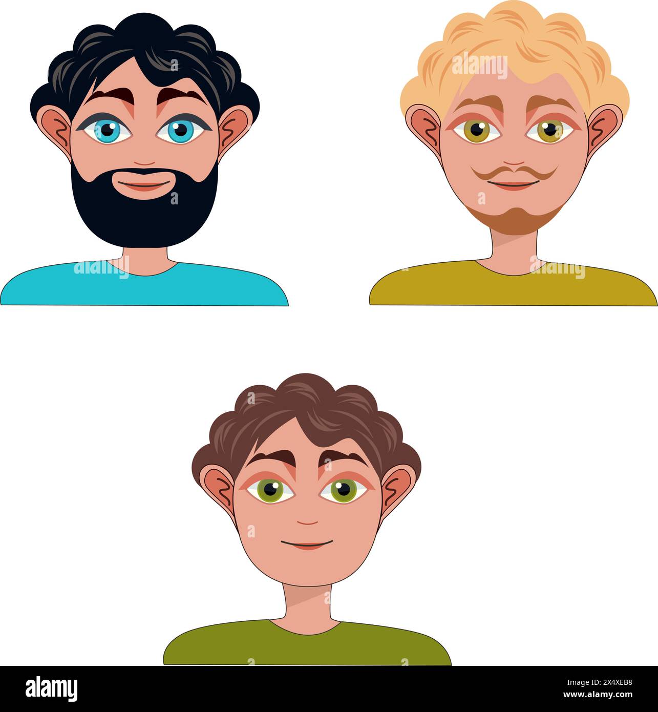 Men avatar icon set on white background. Set of male portraits. Part 1 ...