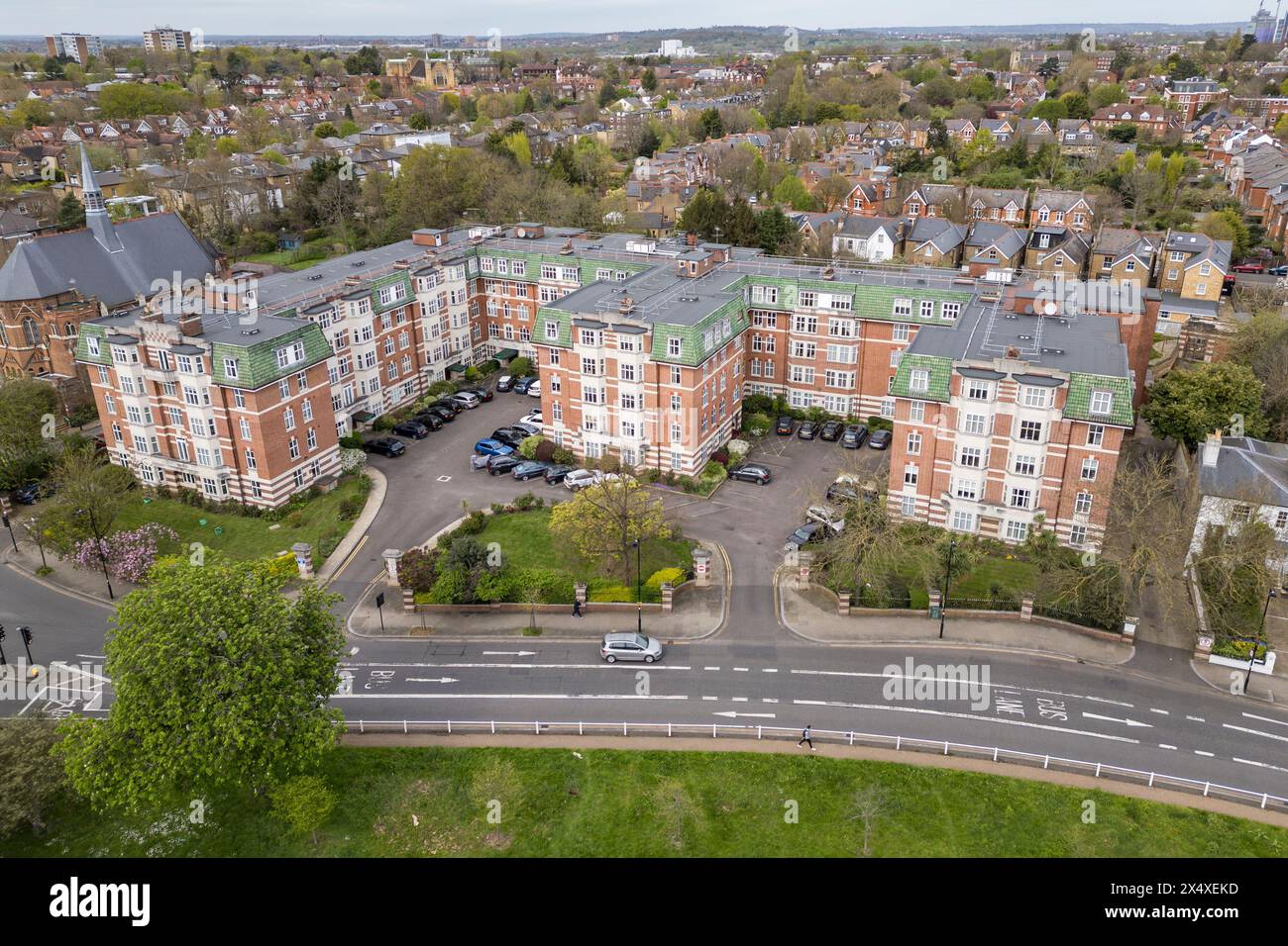 Aerial view of Haven Green Court, a residential area of Ealing (W5 ...